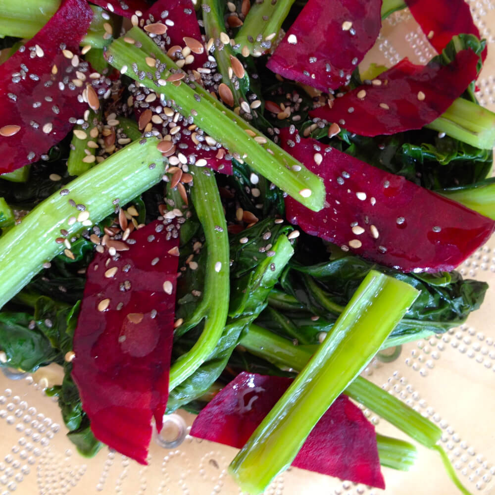 Salade de bettes et de betteraves à l'orange - Journal de ce que je mange